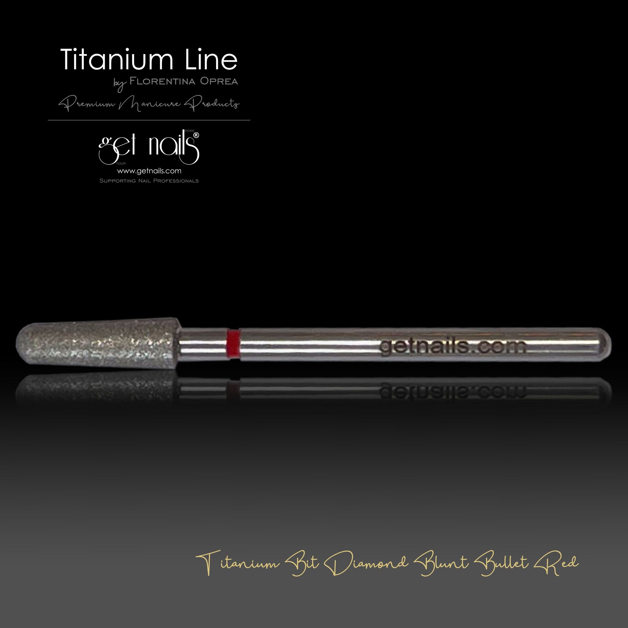 Titanium Bit Diamond Blunt Bullet Red GN - GetNails Italia